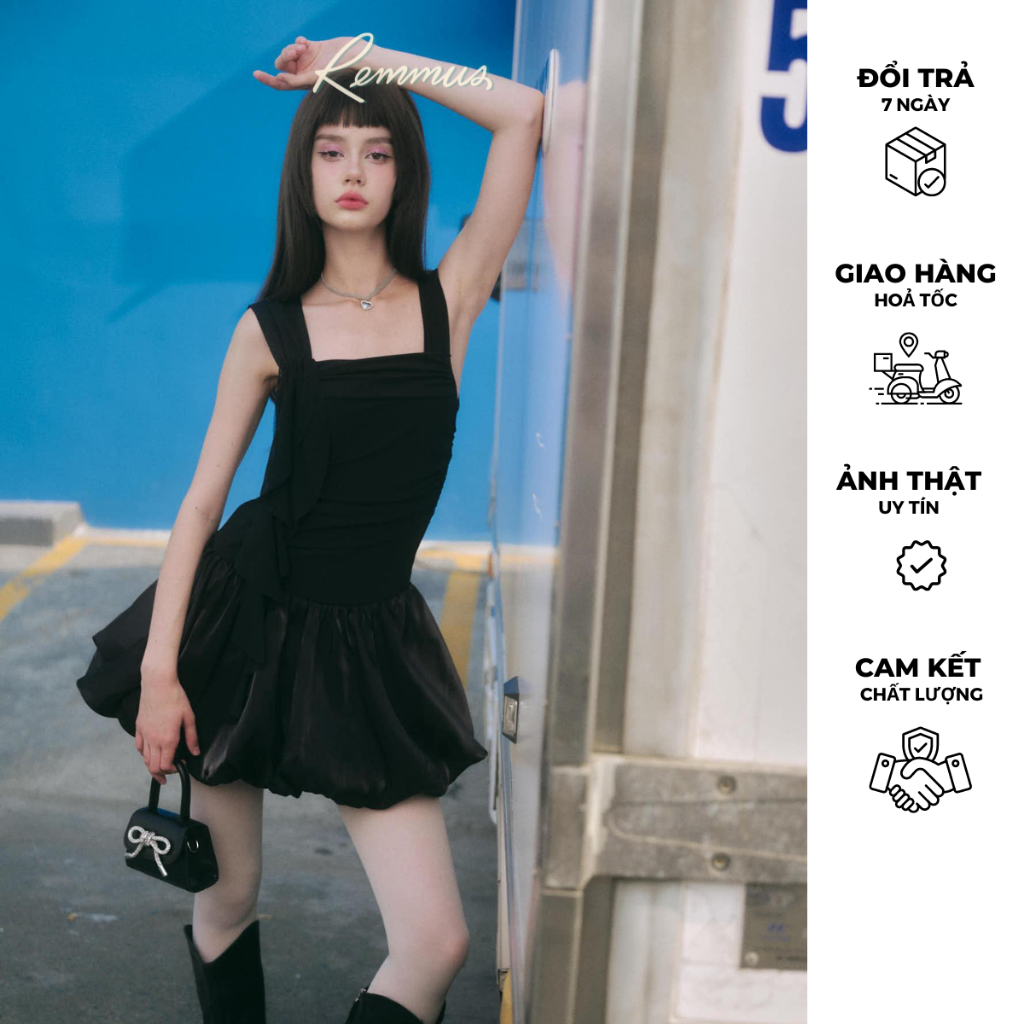 Remmus - Audrey Dress | Đầm hai dây dáng bí cho nữ | Shopee Việt Nam