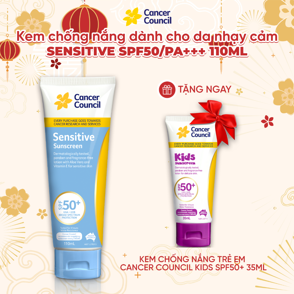 Kem chống nắng cho da nhạy cảm Cancer Council Sensitive SPF 50+/PA ...