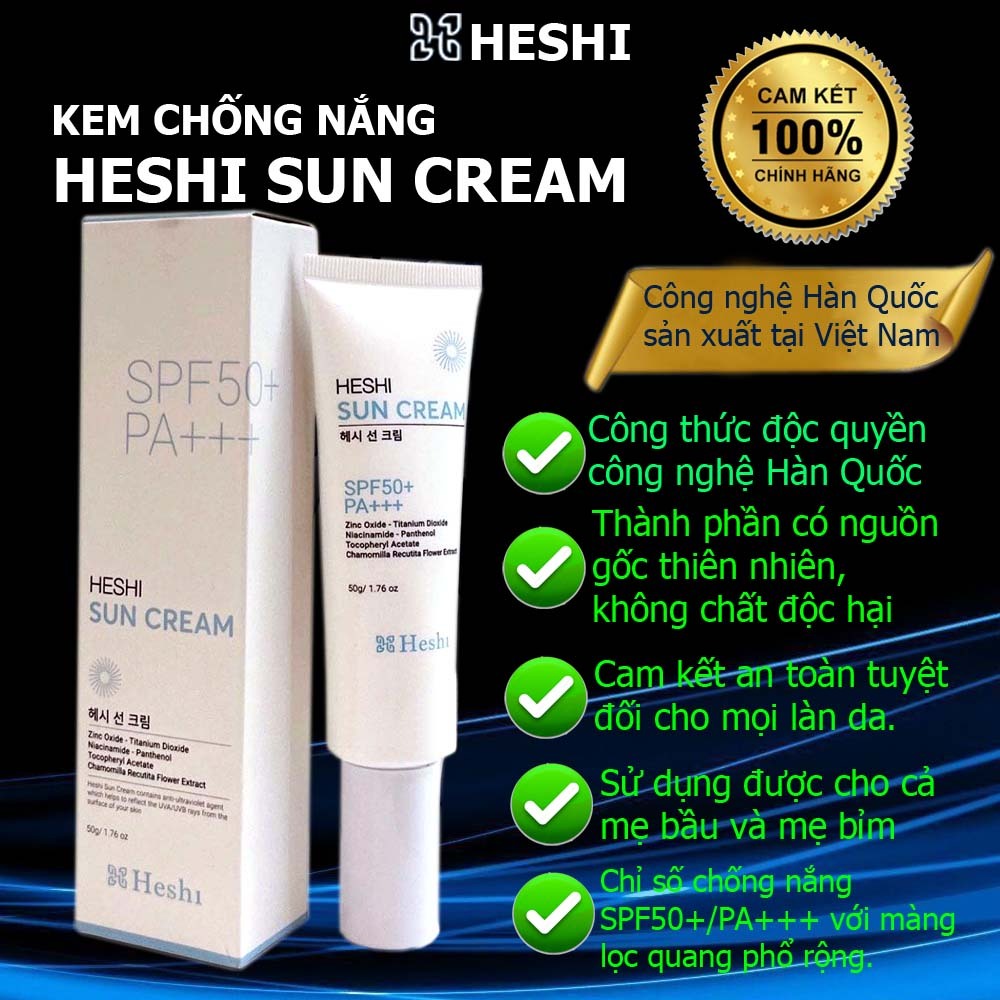 Kem chống nắng Heshi Sun Cream 50g màng lọc quang phổ rộng chống nắng ...