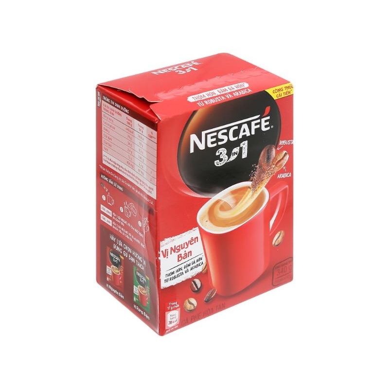 Cà Phê Nescafe 3in1 hộp 320g vị rang đậm / nguyên bản (20 gói*16g ...