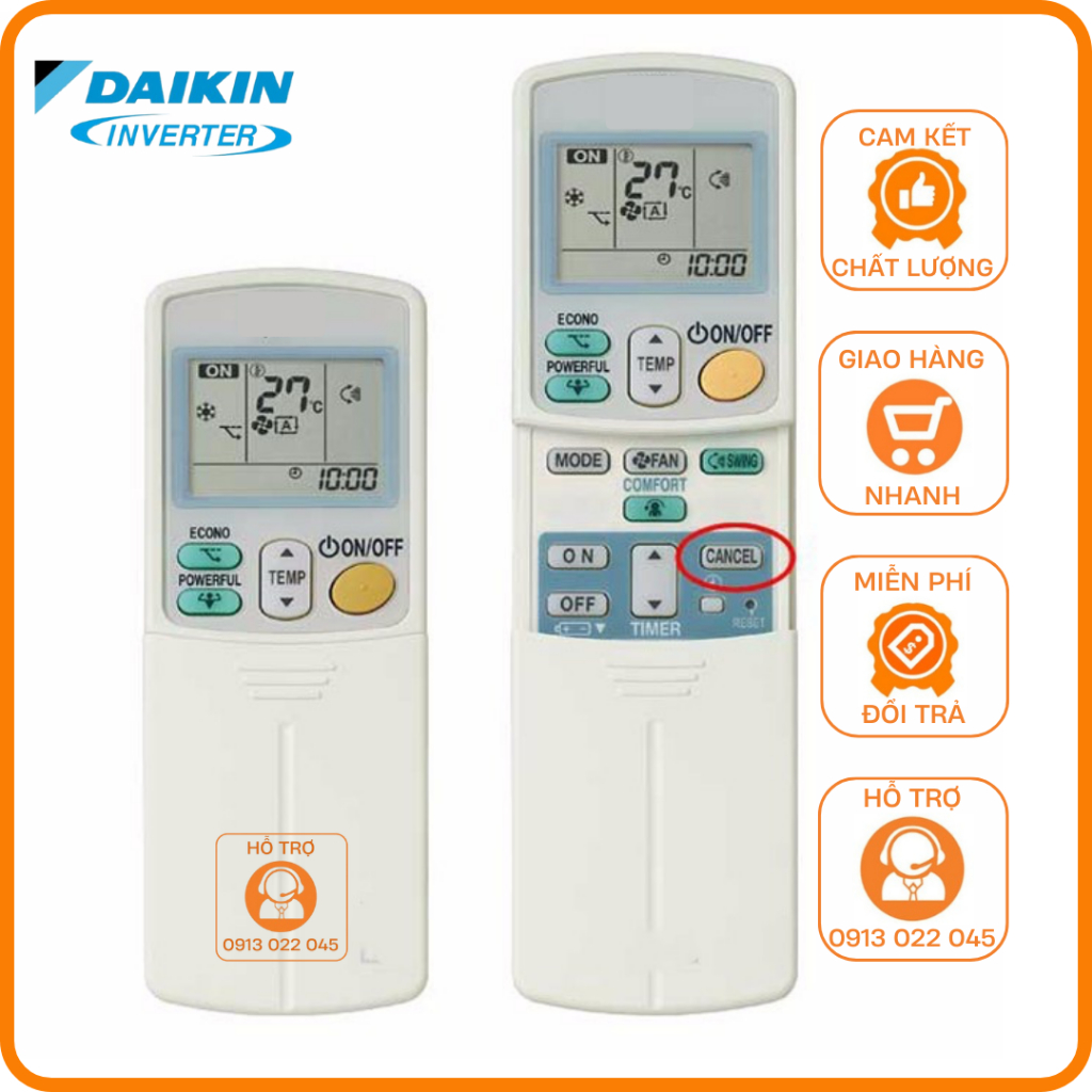 Điều khiển điều hòa Daikin Inverter - Remote máy lạnh Daikin (Hàng loại ...