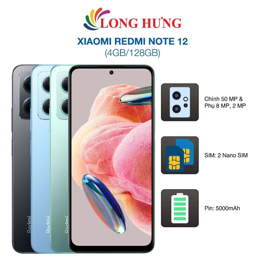 Điện thoại Xiaomi Redmi Note 12 (4GB/128GB) - Hàng chính hãng | Shopee Việt Nam