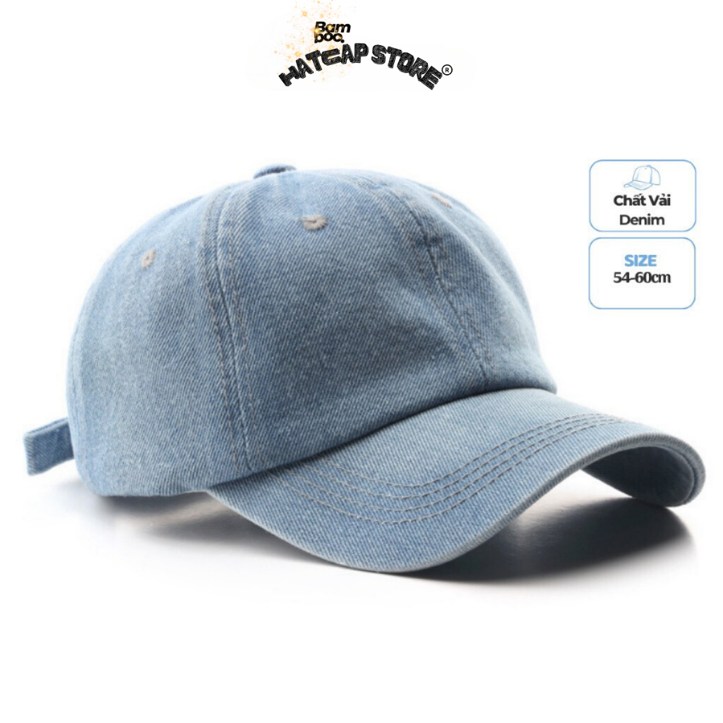 Mũ lưỡi trai HATCAP STORE basic trơn chất vải DENIM cao cấp,Nón lưỡi trai UNISEX thời trang Hàn ...