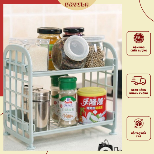 Kệ nhựa , mini 2 tầng BAVILA nhỏ gọn đựng đồ đa năng để bàn xinh xắn ...