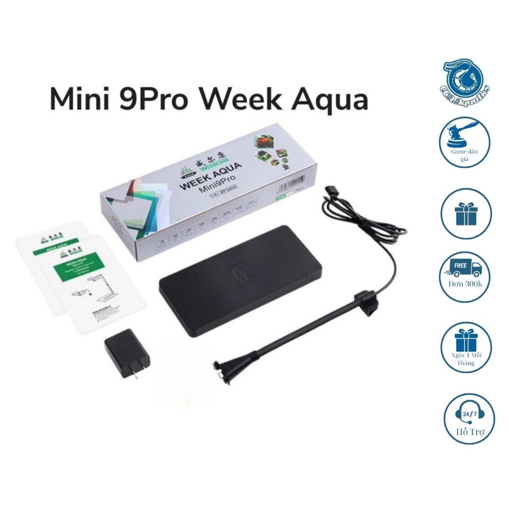 Đèn thuỷ sinh Week Aqua Mini 9 Pro RGB+UV chỉnh App cao cấp , S3 plus ...