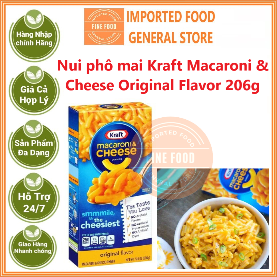 Nui phô mai Kraft Macaroni & Cheese Original Flavor 206g | Shopee Việt Nam