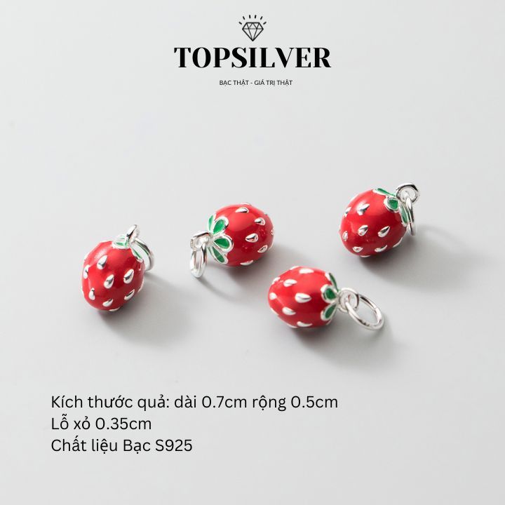 S925 Charm Bạc S925 TOPSILVER Quả Dâu Tây Gắn Vòng Tay Mặt Dây Chuyền Handmade DIY | Shopee Việt Nam