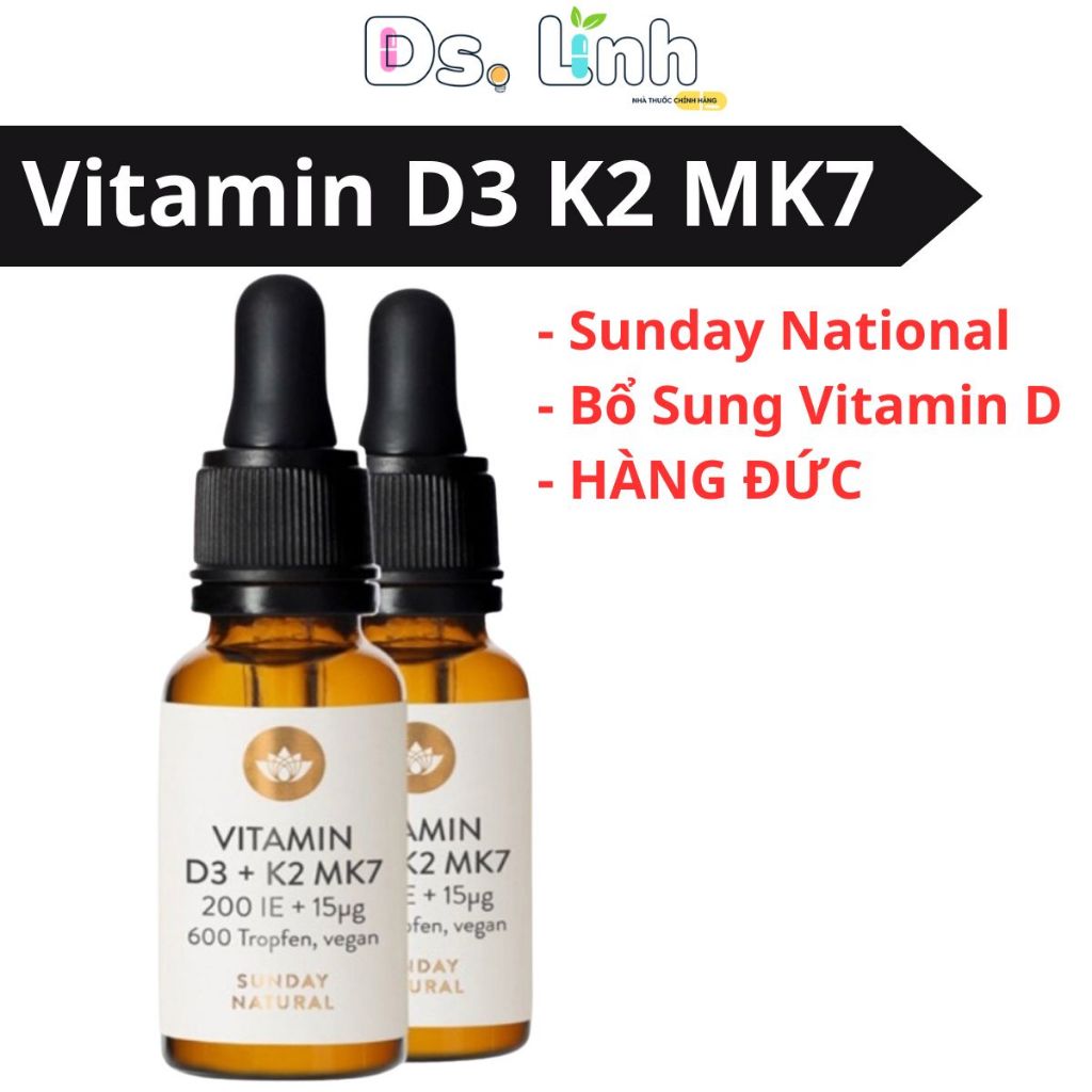 Vitamin D3 K2 MK7 Sunday Natural Đức 20ml - Siro Bổ Sung Vitamin D cho ...