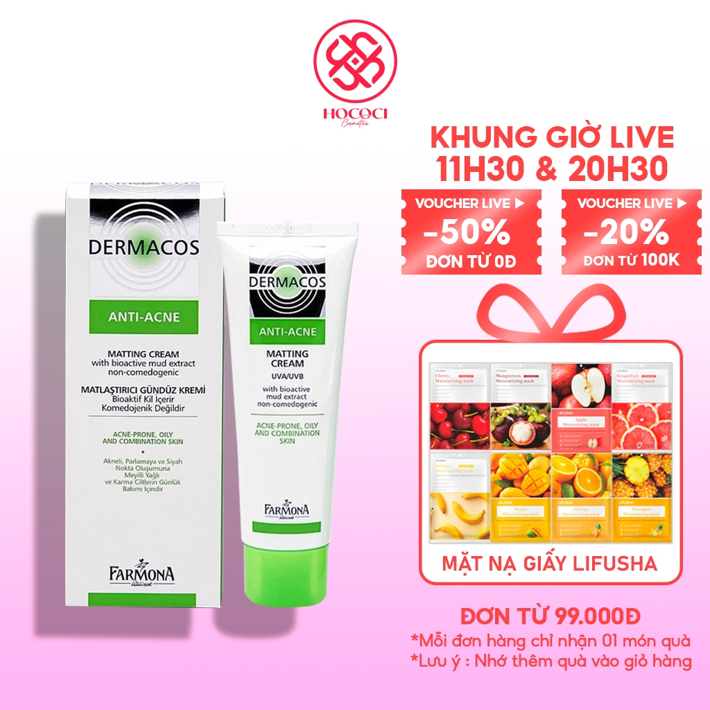 Kem Dưỡng Dành Cho Da Dầu, Mụn Dermacos Anti Acne Matting Cream 50mL ...