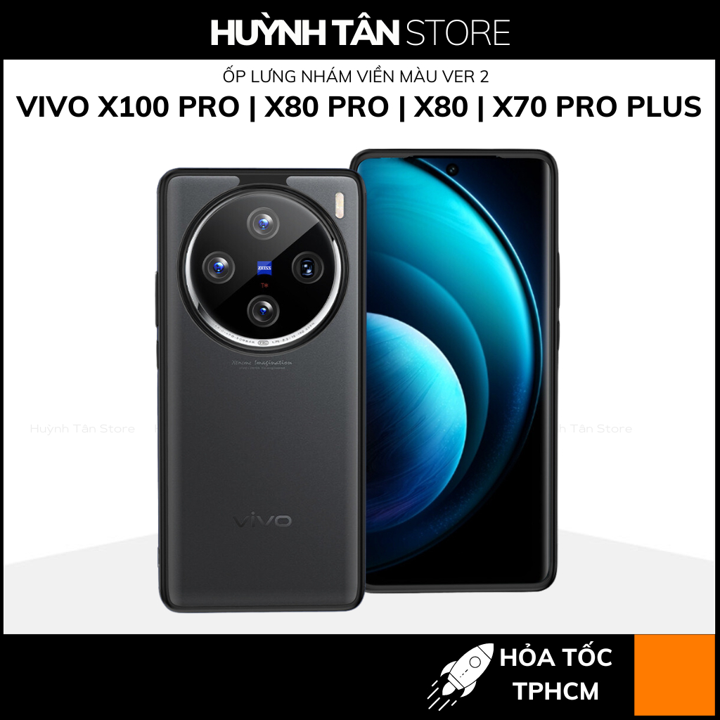 Ốp lưng vivo x100 pro x80 x70 pro plus chống sốc bảo vệ camera chống vân tay nhám viền màu ver 2 ...