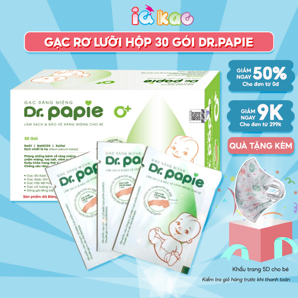 Gạc Rơ Lưỡi Dr.Papie Tiêu Chuẩn 5SAO, Làm Sạch Răng, Lưỡi, Nướu và ...