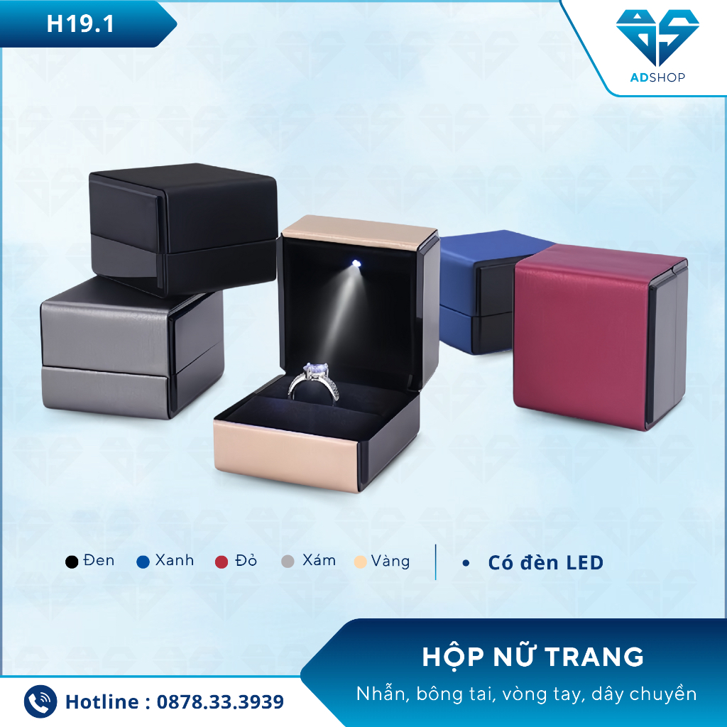Hộp Đựng Nữ Trang CÓ ĐÈN LED, Hộp Đựng Nhẫn, Bông Tai, Vòng Tay, Mặt Dây - AD SHOP - (H191 ...