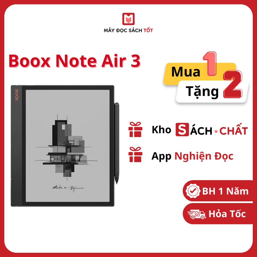 Máy đọc sách BOOX Note Air 3 (Tặng kèm kho Sách Chất, ứng dụng Nghiện ...