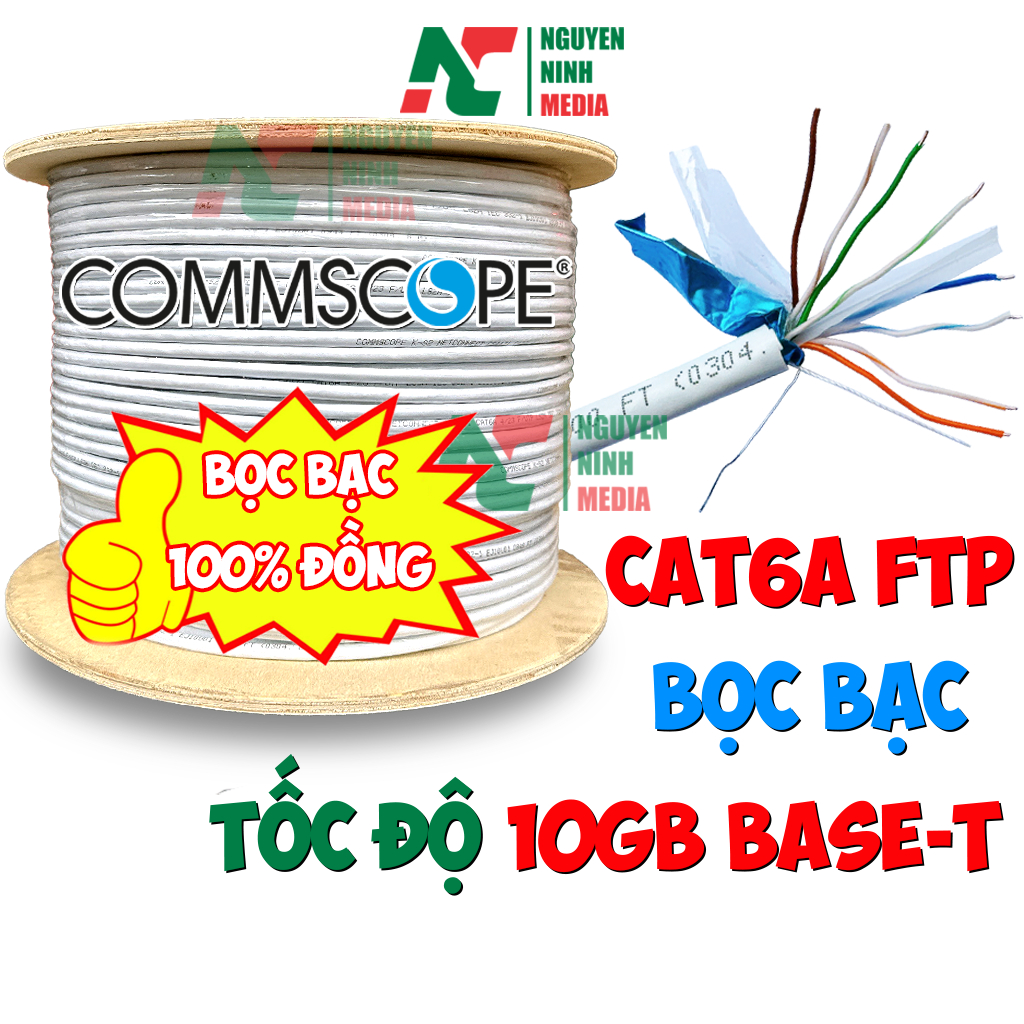 Dây Cáp Mạng Commscope AMP CAT6A FTP Lõi Đồng Nguyên Chất, Bọc Bạc ...