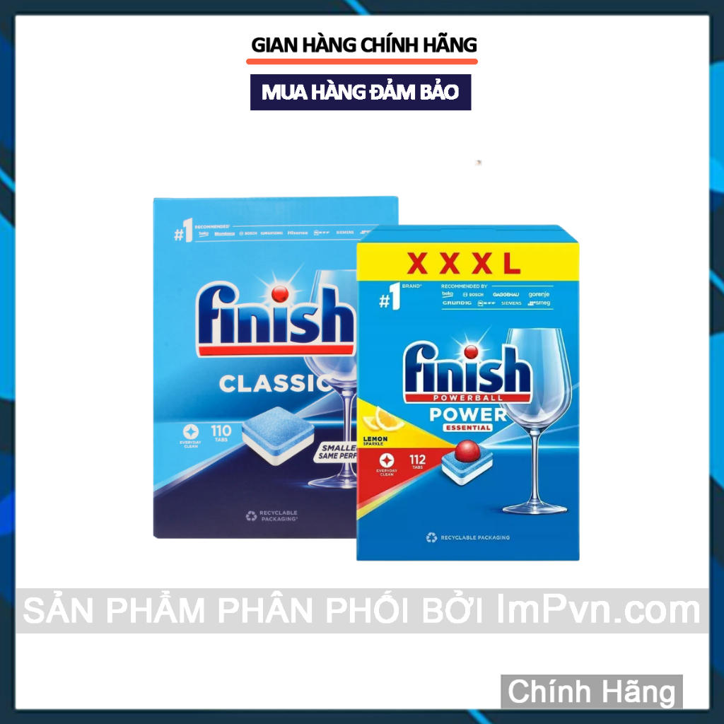 Viên rửa chén bát cơ bản Finish Essential 6in1 và Finish Classic 2in1 ...
