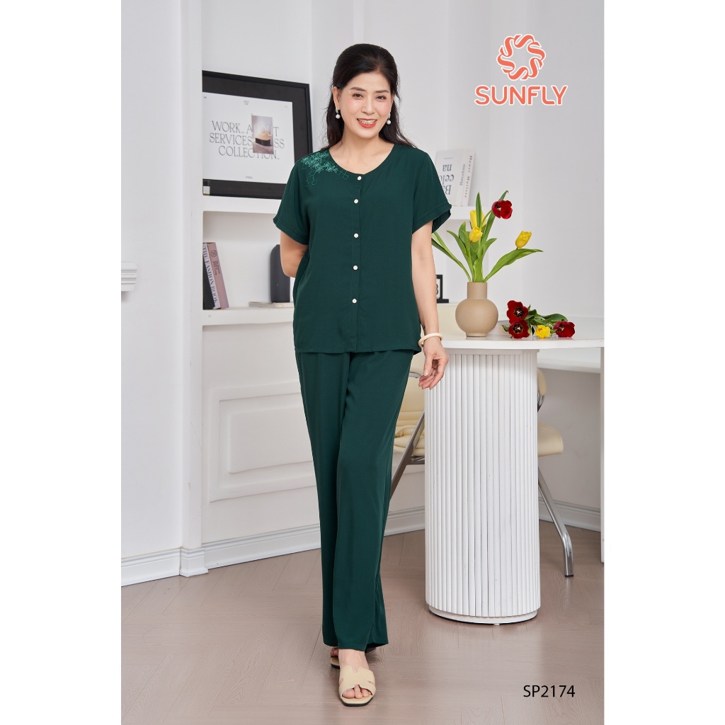 SP2174 ĐỒ BỘ MẶC NHÀ LANH SUNFLY | Shopee Việt Nam