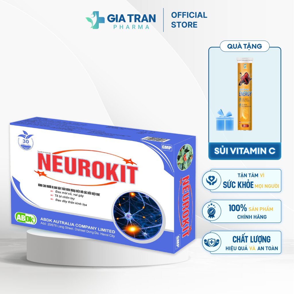 Đau dây thần kinh NEUROKIT - Hỗ trợ đau mỏi cổ vai gáy, tê bì chân tay, đau dây thần kinh tọa ...