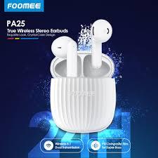 Tai Nghe Bluetooth Foomee Earbuds TWS PA25 super bass with Crystal case ...