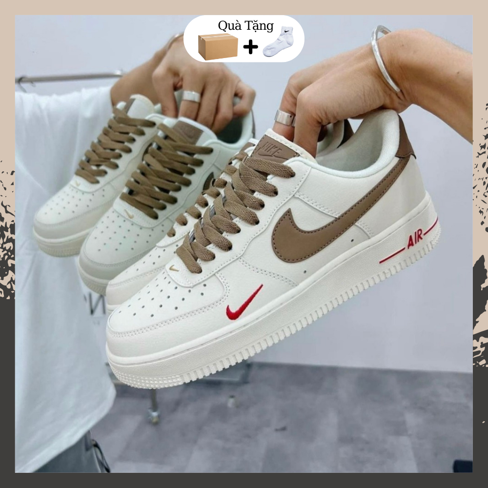 Giày Af1 Trắng, Giày Sneaker_Air Force 1 Trắng Vệt Nâu Bản Trung ...