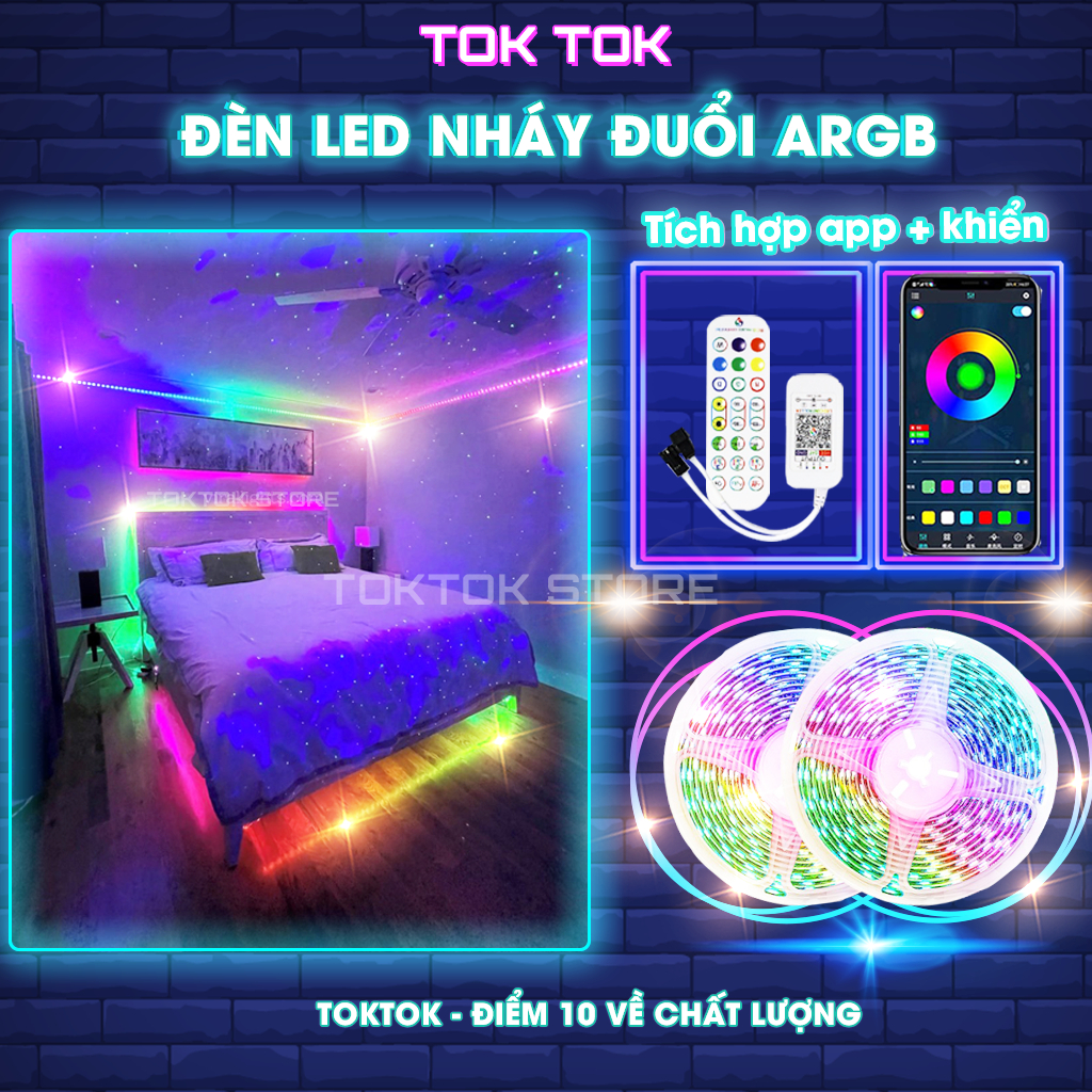 Đèn Led Trang Trí Led TikTok ARGB 16 Triệu Màu Điều Khiển Bằng Điện ...