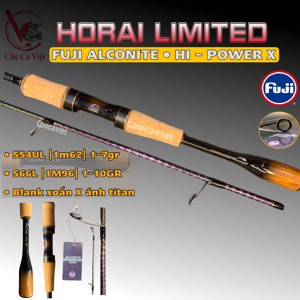 CẦN UL HORAI LIMITED, KHOEN FUJI ALCONITE, ĐỘ CỨNG UL HOẶC L, CẦN CÂU ...