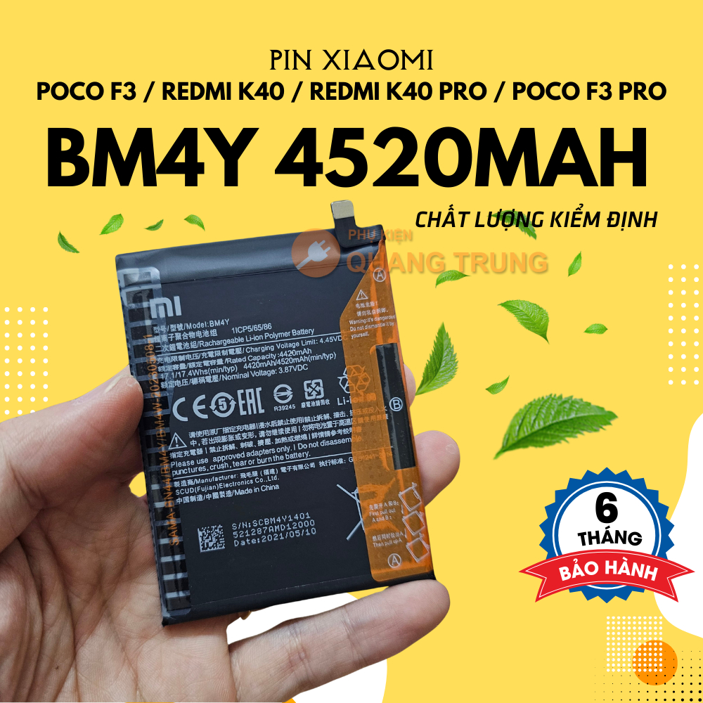 Pin Xiaomi BM4Y / Poco F3 / Redmi K40 / Redmi K40 Pro / Poco F3 Pro ...
