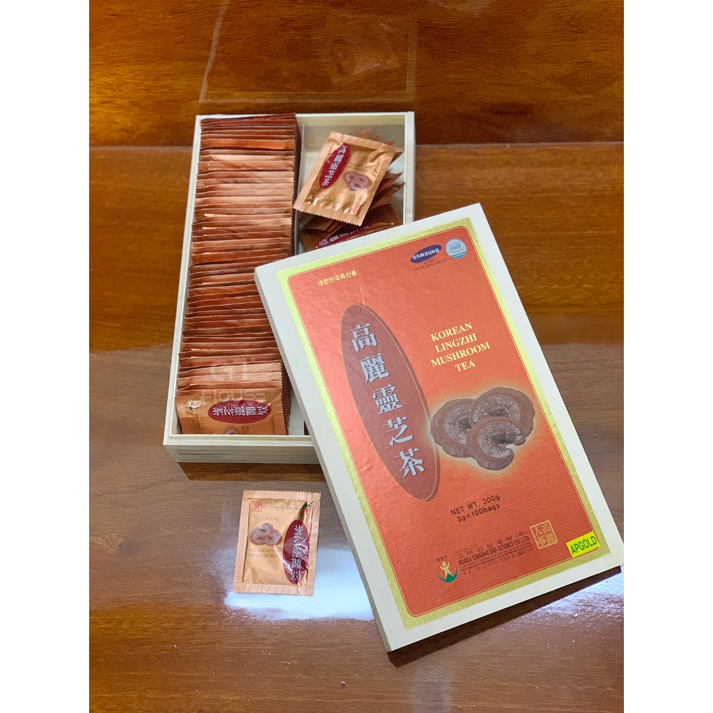Trà nấm linh chi Korean Lingzhi Mushroom Tea (hộp gỗ) | Shopee Việt Nam