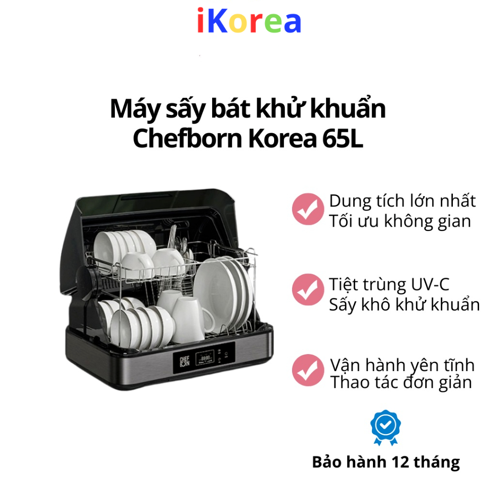 Máy Sấy Bát Đĩa Khử Khuẩn Tiệt Trùng UV Hàn Quốc Chefborn Dung Tích 65L ...
