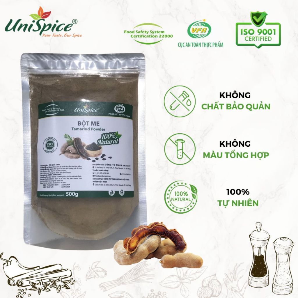 Bột me Unispice 500g - Gia vị tự nhiên/ Me nấu canh chua, món sốt me, bột gia vị me | Shopee ...