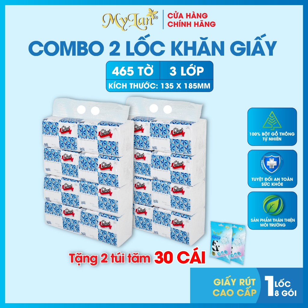 Combo 2 lốc giấy rút cao cấp Mylan Kim Cương 3 lớp, 8 gói/lốc | Shopee ...