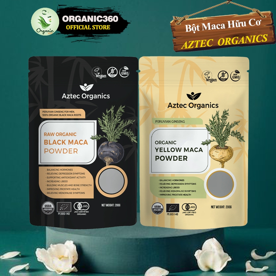 Bột Maca Đen Maca Vàng Hữu Cơ AZTEC ORGANICS Organic Black Maca Yellow ...