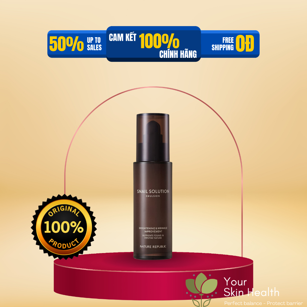 Sữa dưỡng da chiết xuất ốc sên Nature Republic Snail Solution Emulsion ...