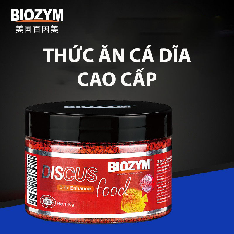 Thức ăn Biozym Discus Food lên màu cho cá cảnh, không bị đục nước 140gr ...