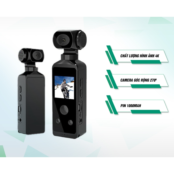 Camera Pocket quay 4K đa dạng chức năng,[ 2 máy quay ]máy ảnh mini cảm ...