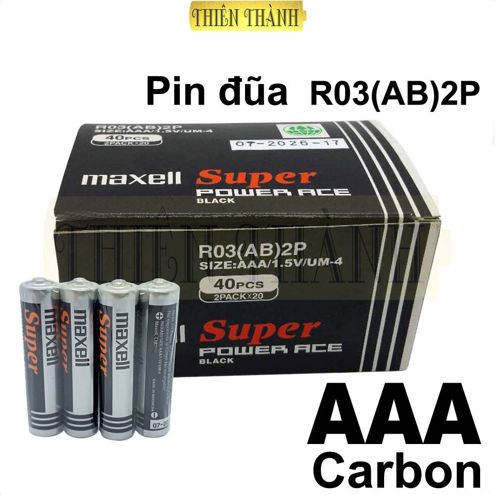 Hộp 40 viên / 60 viên pin AA maxell R03(AB)2P,pin tiểu hàng chính hãng SealPower R03SU/2S ...