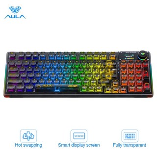 Bàn Phím Cơ Không Dây AULA F98 PRO, LED RGB, 3 Modes, Có Màn Hình Phụ ...