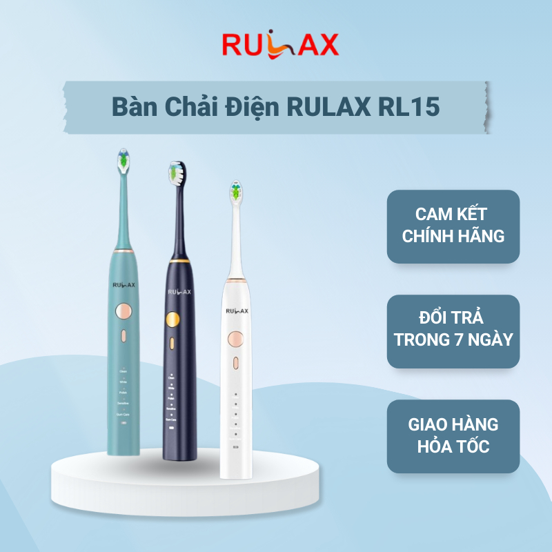 Bàn Chải Điện RULAX RL15 Công Nghệ Sóng Âm, Làm Sạch 5 Chế Độ, Chải ...