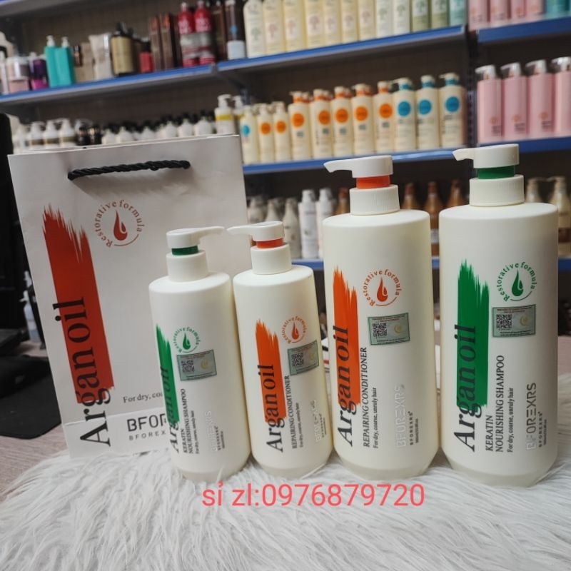 Cặp Dầu Gội Xả Phục Hồi BFOREXRS ARGAN OIL Dưỡng sinh Cao cấp 960ml ...