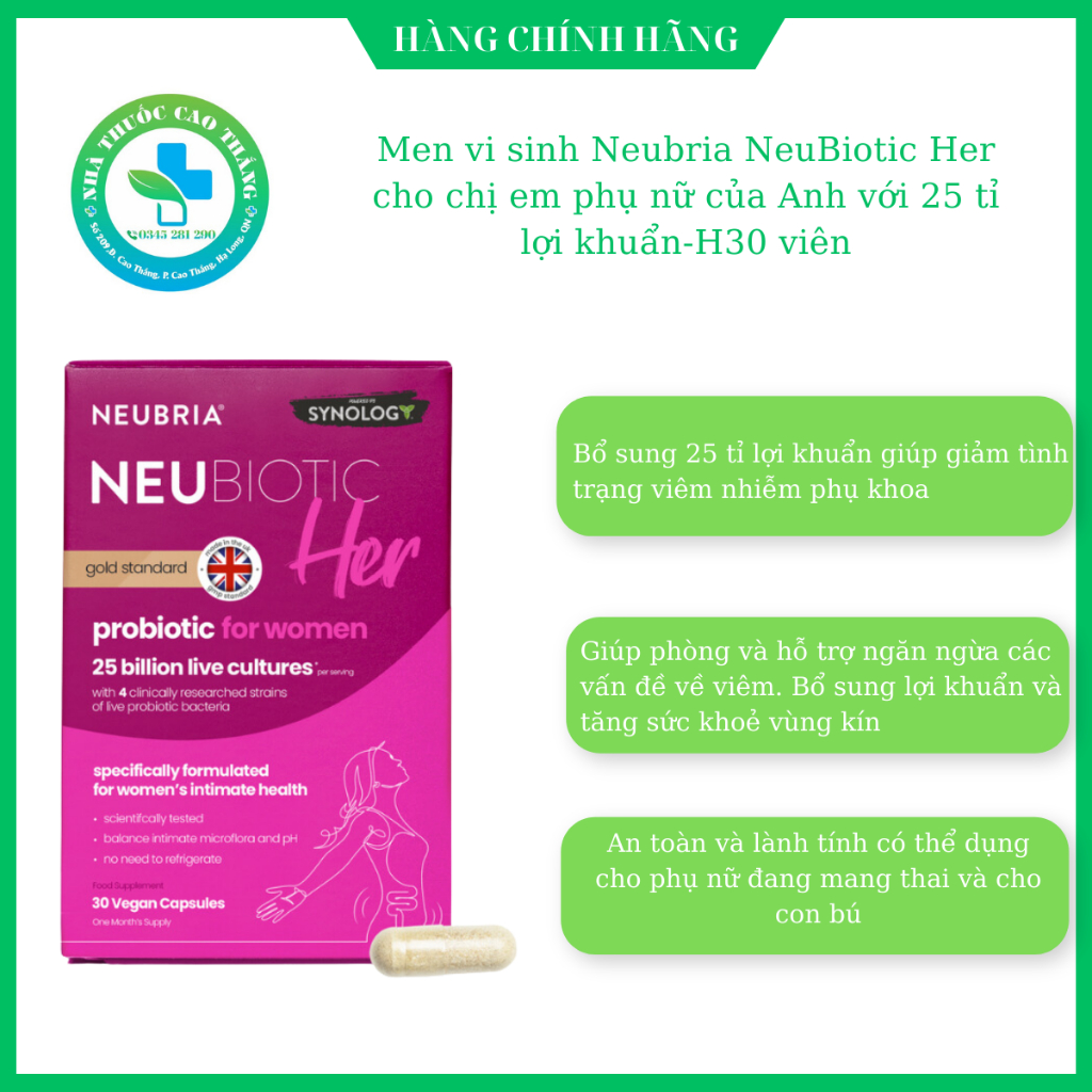 [CHÍNH HÃNG] Men vi sinh Neubria NeuBiotic Her cho chị em phụ nữ của ...