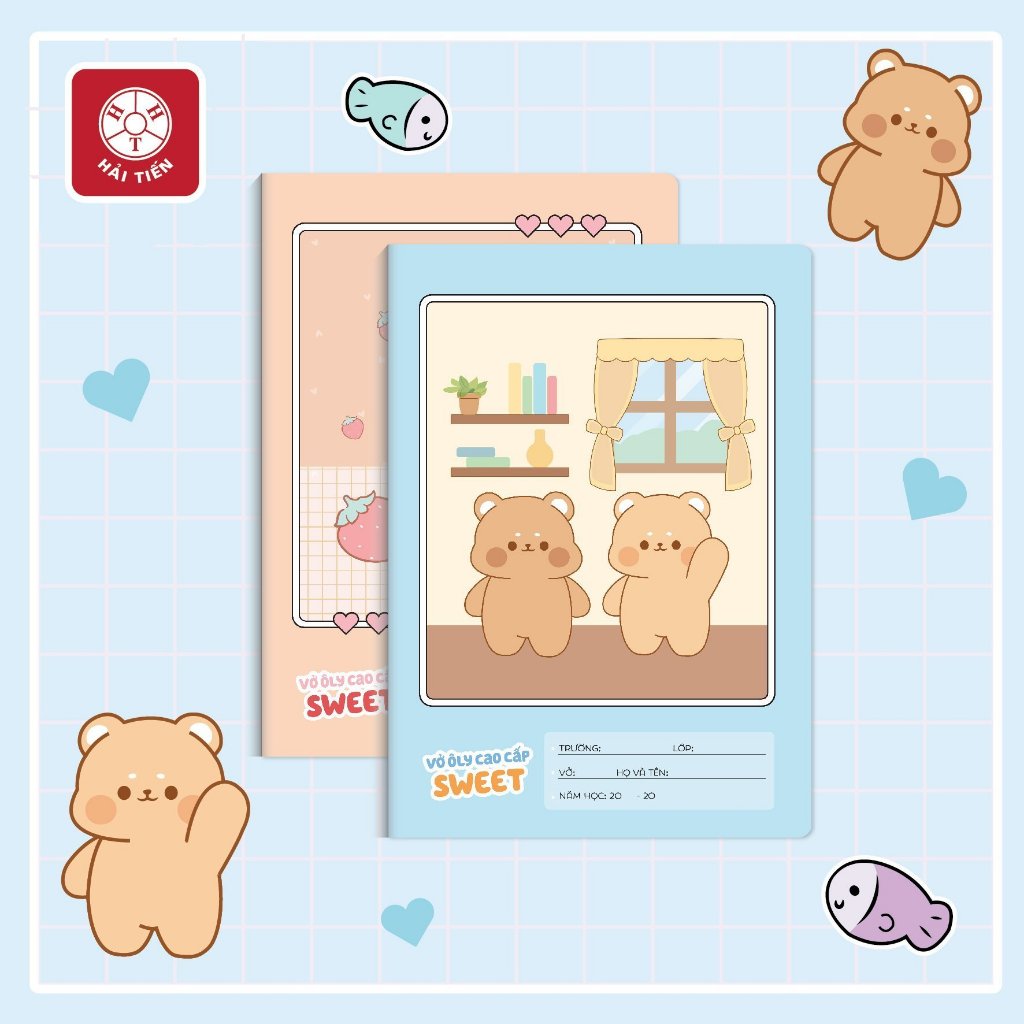 HẢI TIẾN Vở ô ly SWEET - 48/80 trang - 4 ô ly | Shopee Việt Nam