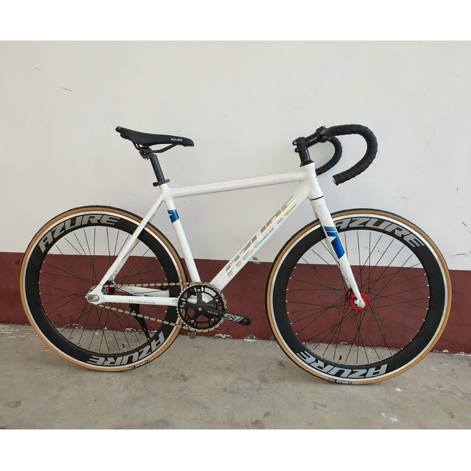 Xe đạp Fixed Gear khung nhôm,có tay phanh AZURE, HTBK (Tặng đèn + lục ...