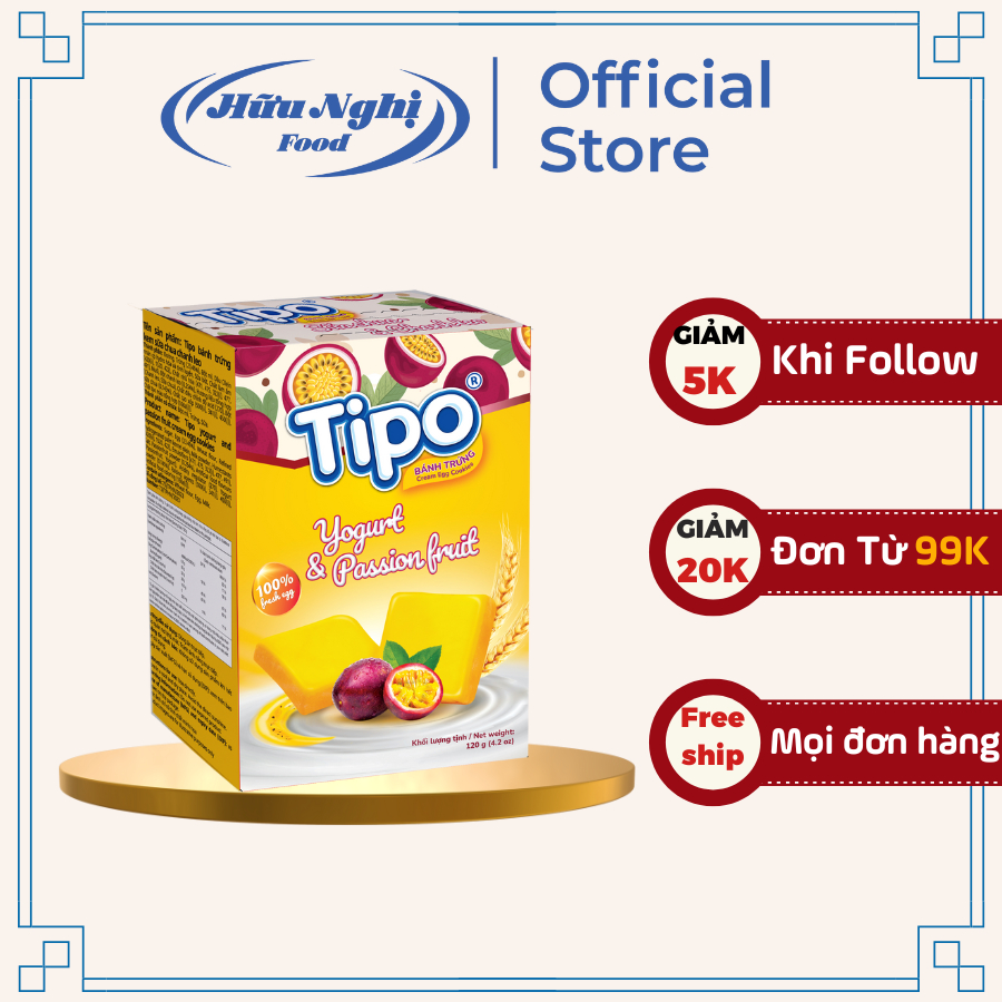 Tipo Bánh Trứng Sữa Chua Chanh Leo 120g | Shopee Việt Nam