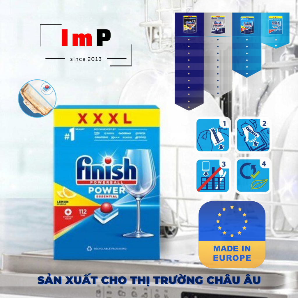 Viên Rửa Chén Bát Hương Chanh Finish Powerball Power Essential Lemon ...