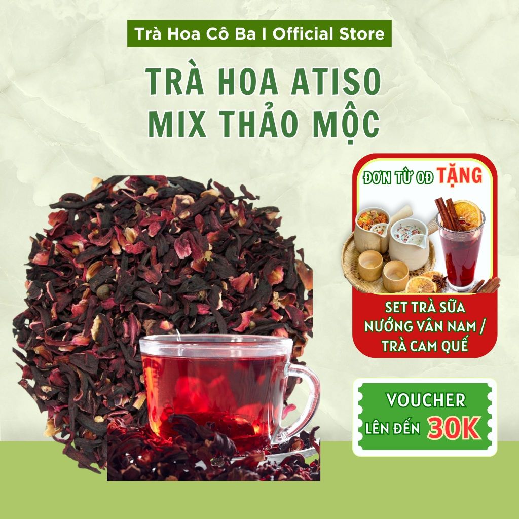 Trà hoa Atiso Mix thảo mộc Hộp 30 gói thanh nhiệt, mát gan Trà Hoa Cô ...
