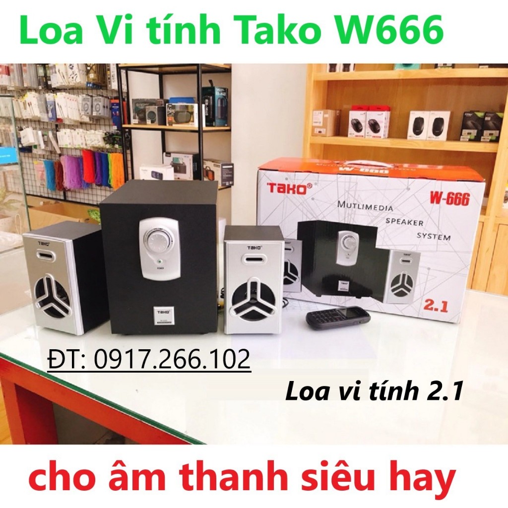 Bộ 3 loa vi tính 2.1 chất lượng cao Tako W666 - BH 12 Tháng | Shopee Việt Nam