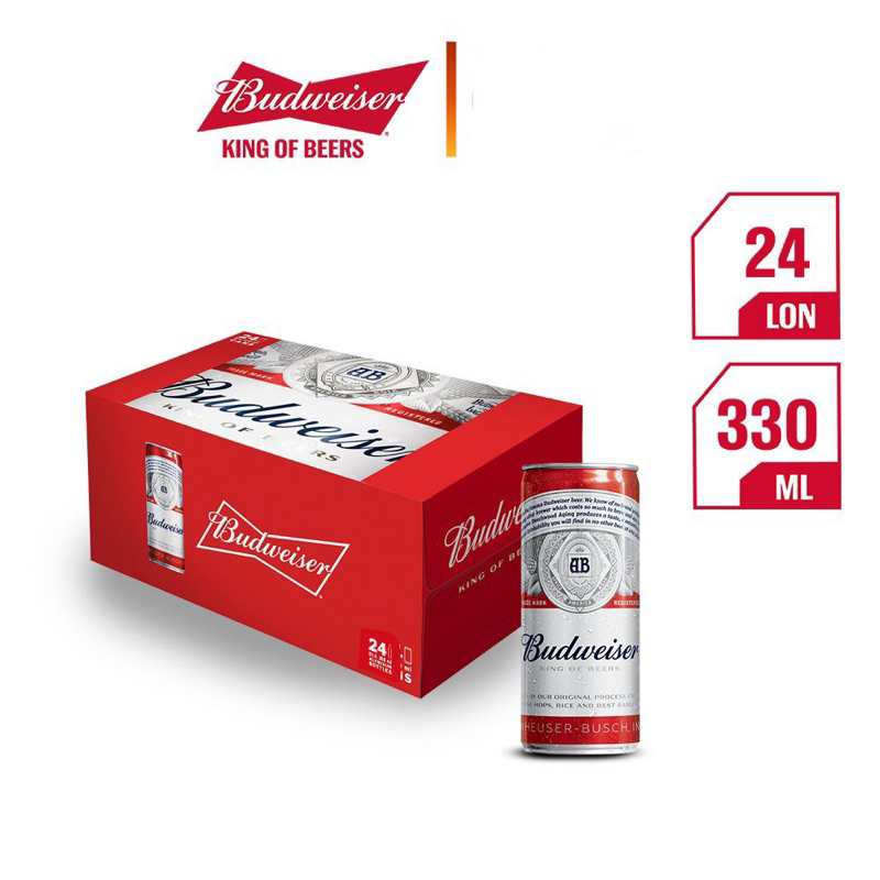 Hoả Tốc Bia Budweiser Thùng 24 Lon Date T2.2025 330ml | Chính Hãng | Shopee Việt Nam