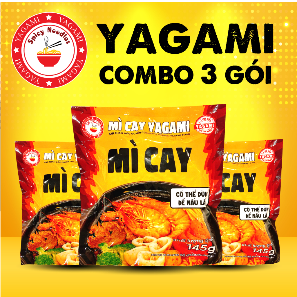 Mì Cay Yagami Combo 3 gói hương vị chuẩn quán | Shopee Việt Nam