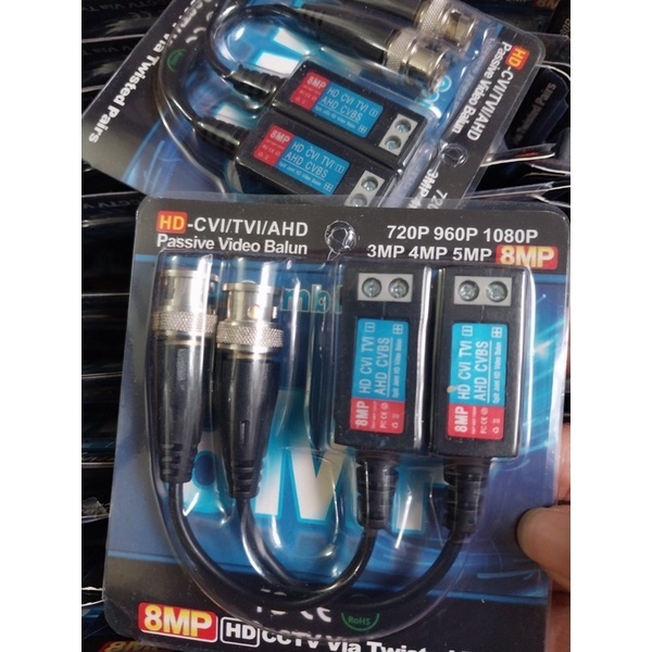 Bộ chuyển đổi tín hiệu camera Video Balun Sử dụng cáp mạng Cat5e hoặc ...