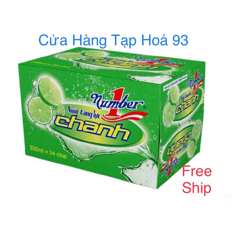 Thùng 24 chai nước Tăng lực Number one Chanh và Dâu | Shopee Việt Nam