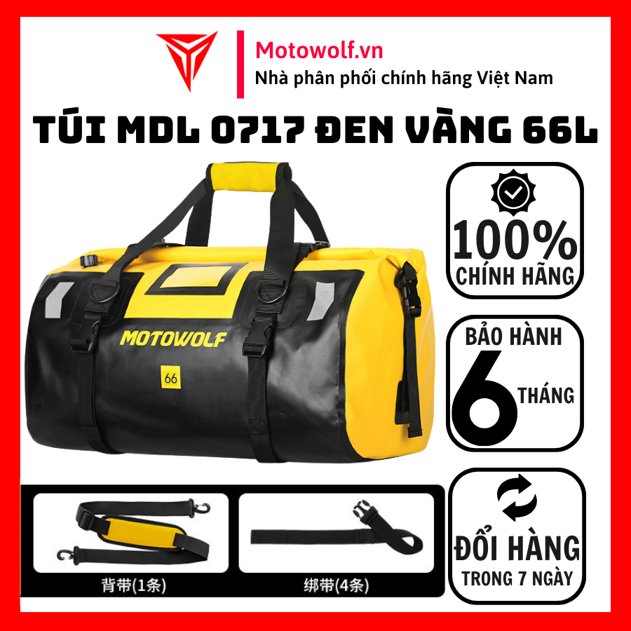 Túi Trống Chống Nước Du Lịch Thể Thao Phản Quang MOTOWOLF MDL0717 Vàng Size 66L - Motowolf Việt ...